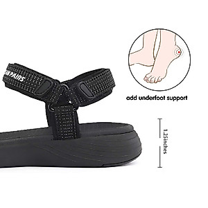 DREAM PAIRS Womens Athletic Sport Sandals Hiking Sandal, Q-black - 10 (QDL19001L)