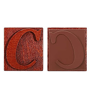 PATIKIL Letter Stamps Wood Rubber Stamp, Character C Vintage Alphabet Stamps Set Wooden Stamp Stamper for Card Making DIY Crafting Scrapbooking, Brown