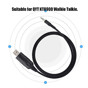 USB Programming Cable Cord with CD Software, Two Way Radio Programming Cable for KT8900 Radio Transceiver