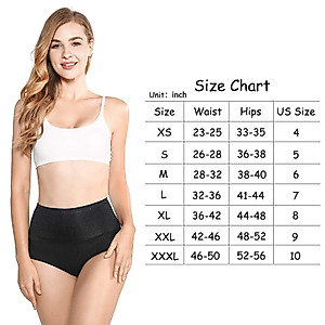 3-Pack High Waist Tummy Control Panties for Women, Cotton Underwear No Muffin Top Shapewear Brief Panties (3-Pack, Medium)