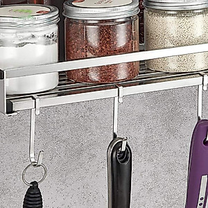 Hdtyyln 5 Pack Stainless Steel Universal Square Hook Small Metal Hanger for Kitchen, Bathroom, Bedroom and Office: Pan, Pot, Coat, Bag, Plants