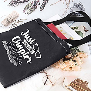 BDPWSS Just One More Chapter Tote Bag Book Lover Shoulder Bag For Bookworm Librarian Reading Lover Book Nerd Gift (one more chapter TGbl 2)