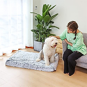 BaRdzo Plush Foam Dog Bed Rectangular Cat Dog Mats/Removable Cover Pet Mattress Cushion for Small Large Dogs (Color : D, Size : XL-100x60x10cm)