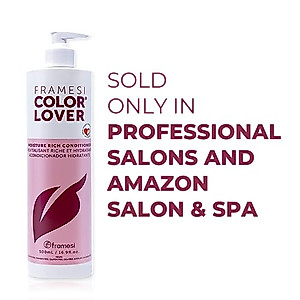 Framesi Color Lover Moisture Rich Conditioner, 16.9 fl oz, Sulfate Free Conditioner with Coconut Oil and Quinoa, Color Treated Hair