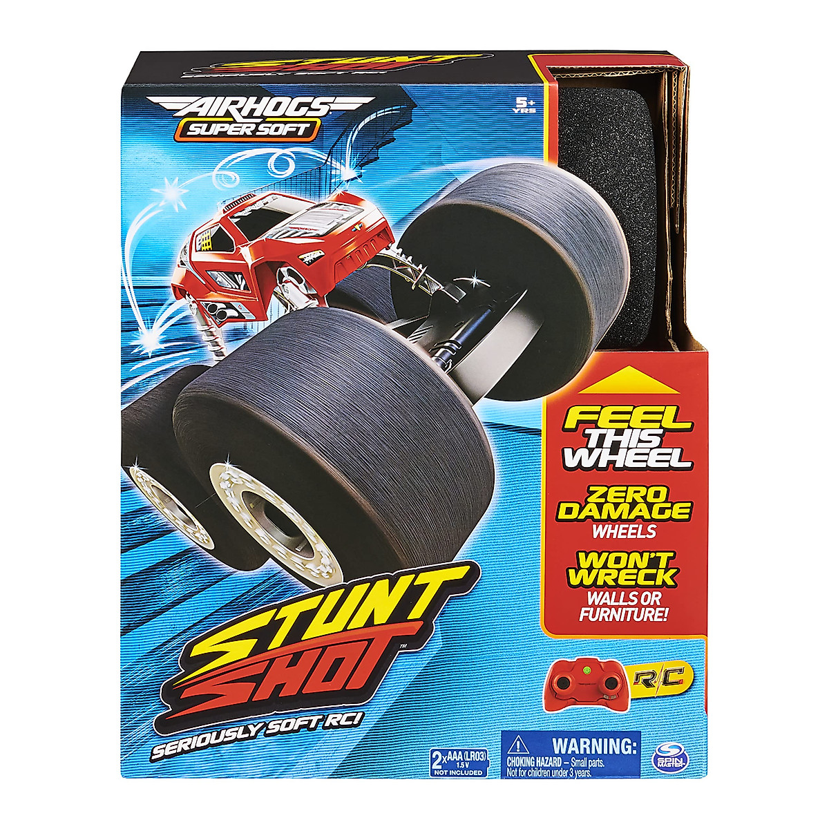 Air Hogs Super Soft, Stunt Shot Indoor Remote Control Stunt Vehicle with Soft Wheels, for Kids Aged 5 and up