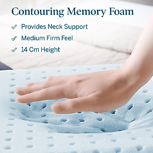 WEEKENDER Gel Memory Foam Pillow - King Size - 1-Pack - Medium Plush Feel - Neck & Shoulder Support - For Back, Side, & Stomach Sleepers - Home, Hotel, & Hospital Essentials