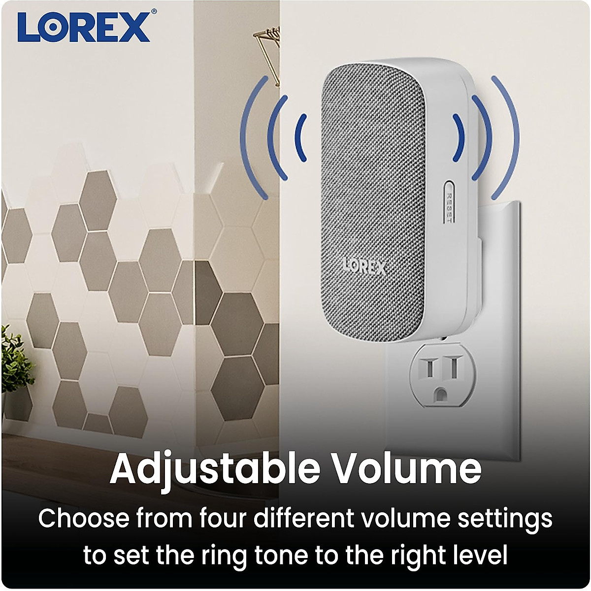 Lorex Video Doorbell and Home Security System Chime Add-On – Easy Plug-and-Play Installation, Customizable Digital Door Bell Chime, Seamless Integration with Lorex Security Video Doorbells