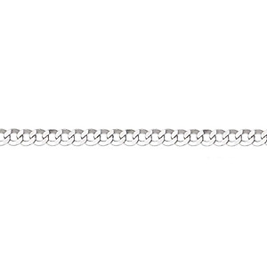 TOUSIATTAR 14K Two Tone Gold Curb Light White Pave Chain - Strong Italian Necklace - Nice Shiny Link Flawless Jewelry Gift for Women and Men-Available 16 to 32 Inches LENGTH (22, White 2.6MM Wide)