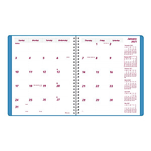 Brownline 2024 Essential Monthly Planner, 14 Months, December 2023 to January 2025, Twin-Wire Binding, 8.875" x 7.125", Mountain Blue (CB1200G.04-24)