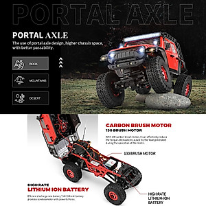 HTLNUZD 1/24 RC Truck 2428 4WD Electric RC Rock Crawler with LED Light 130 Carbon Brush Motor 3KM/H All Terrain Off Road Racing Car for Christmas,Festival Gift