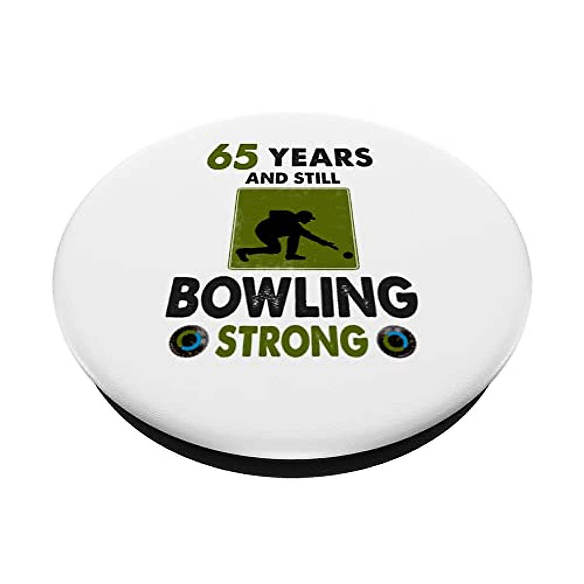 Lawn Bowls 65th Birthday Idea For Men & Funny Lawn Bowling PopSockets Swappable PopGrip