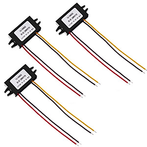Weewooday Direct Current Converter 12v to 5v 3a 15w Buck Converter Module, Reduced Voltage Regulator Car Power Output Power Adapter, Wire Interface(3 Pieces)