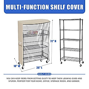 MOLLYAIR Shelf Cover - Oxford Cloth Fabric with Waterproof and Water-Resistant Coating,36x18x72 inch