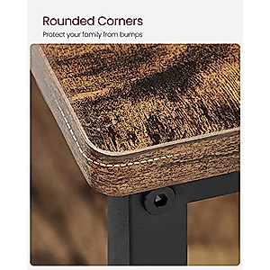 VASAGLE Kitchen Island with 3 Shelves, 47.2 Inches Kitchen Shelf with Large Worktop, Stable Steel Structure, Industrial, Easy to Assemble, Rustic Brown and Black UKKI01BX