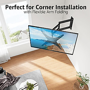 MOUNTUP Corner TV Wall Mount 30 inch Long Arm TV Mount for Most 26"-60" TVs, Full Motion TV Mount Articulating Wall Mount TV Bracket Max VESA 400x400mm, Smoothly Extendable, Holds up to 77 lbs MU0057