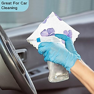 FRODOTGV Blue Hydrangea Flowers Watercolor Kitchen Towel Microfiber Table Cotton Kitchen Tea Towels Terry Cloth Dish Towel Cotton Hand Towels for Kitchen