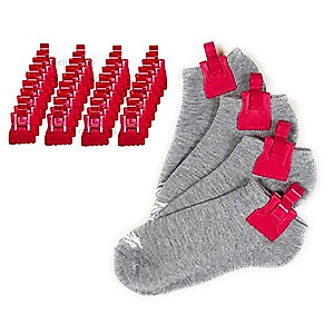 The Amazing Sock Clip Sock Holder, 32 Clips, Pink, Made in U.S.A.