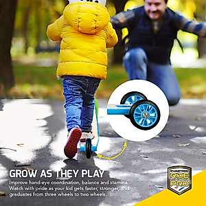 Swagtron K6 Toddler Scooter, Convertible 4-in-1 Ride-On Balance Trike & Training Bike for 3-5 Year Olds — ASTM F963 Certified (Blue)