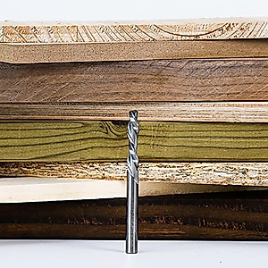 SpeTool Spiral Router Bits with Down Cut 1/4 inch Cutting Diameter, 1/4 inch Shank 3 inch Extra Long HRC55 Solid Carbide CNC End Mill for Wood Cut, Carving