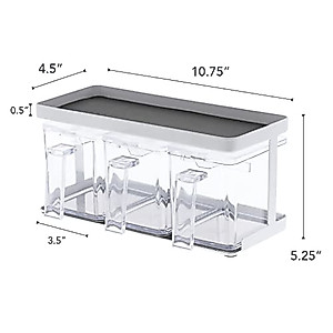 YAMAZAKI Home Pantry Canisters with Rack-Kitchen Container Organizer | Steel + Plastic | Food Storage, One Size, White