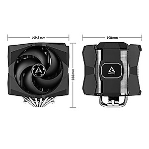 ARCTIC Freezer 50 (incl. A-RGB Controller) - Multi Compatible Dual Tower CPU Fan with A-RGB, CPU Air Cooler for AMD and Intel, Two Pressure-Optimised Fans, 6 Heatpipes, Incl. MX-4 Thermal Paste