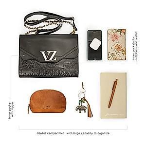 VELEZ Leather Crossbody Bag for Women - Hands Free Genuine Designer Leather Purse