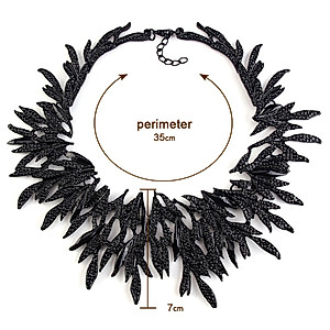 Zthread Vintage Bib Choker Collar Neklace Black Leaf Statement Collar Necklace Woman Fashion Jewelry Necklace