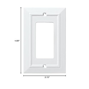 Franklin Brass Classic Architecture (1-Pack) Decorative Light Switch Cover Pure White 1-Gang Decorator/Rocker Wall Plate Single Switch Plate Cover Electrical Outlet Covers W35243-PW-C