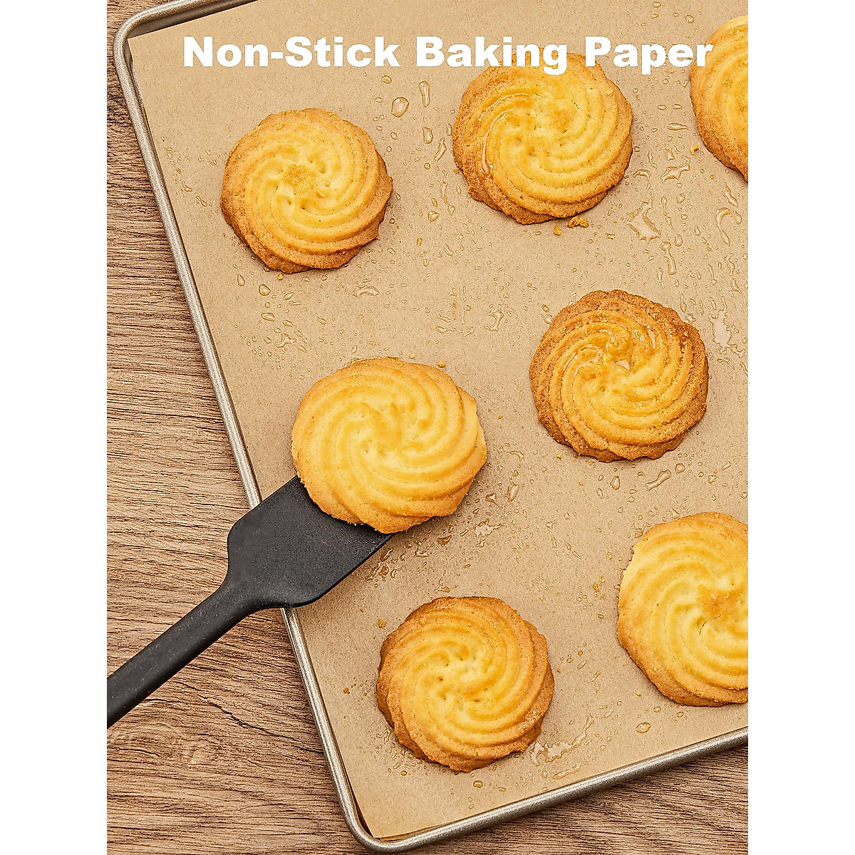 SMARTAKE 400 Pcs Parchment Paper Baking Sheets, 12x16 Inches Non-Stick Precut Baking Parchment, for Baking Grilling Air Fryer Steaming Bread Cup Cake Cookie and More (Unbleached)