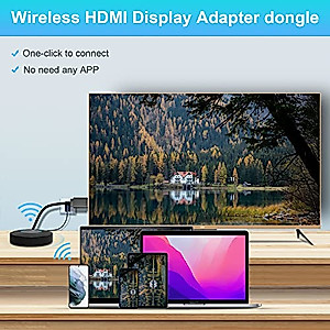 SUNPUPA Wireless HDMI Display Dongle Adapter, Used for Laptop/iPhone Mac iOS Android Casting/Mirroring to TV/Projector /Monitor, NO Setup, NO APP Required, No Delay, Video Mirroring Dongle Receiver
