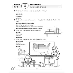 8th Grade Social Studies: Daily Practice Workbook | 20 Weeks of Fun Activities | History | Civic and Government | Geography | Economics | + Video Explanations for Each Question