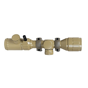 Monstrum 2-7x32 AO Rifle Scope | Flat Dark Earth | Monstrum Picatinny Scope Rings with Integrated Level Bubble | Bundle
