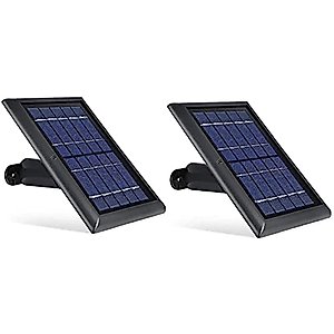 Wasserstein Solar Panel Compatible with Wyze Cam Outdoor - Power Your Surveillance Camera continuously with 2W 5V Charging (2-Pack, Black) (Wyze Cam Outdoor NOT Included) (Renewed)