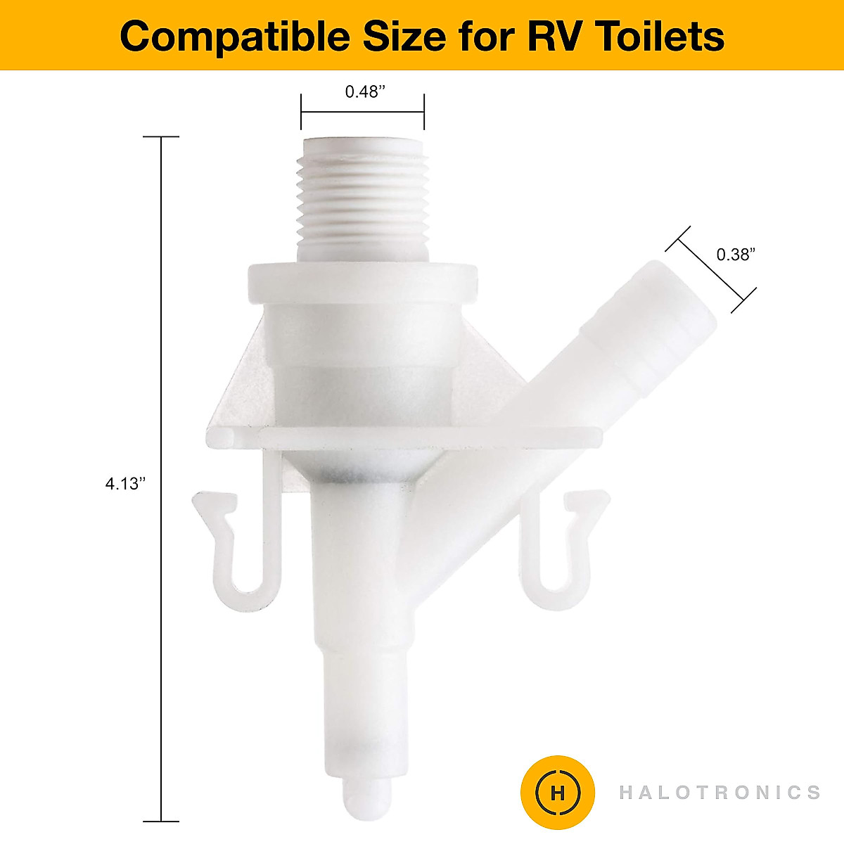 Halotronics Upgraded RV Water Valve Replacement Kit for Pedal-Flush Toilets - Compatible with Sealand Dometic 300, 301, 310, 311, 320, 321 (385311641) - Hardware Included - 2024 Model