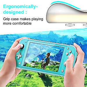 Switch Accessories Kit 17 in 1 for Nintendo Switch Lite, with Switch Carrying Case, Cover Case, Screen Protector Glass, Gaming Card Case, Joy-Con Thumb Grip Caps, Charger Cable, Adjustable Stand