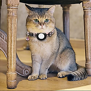 2Pack Airtag Cat Collars, Reflective Air Tag Cat Collar with Breakaway Safety Buckle and Bell, Adjustable Cat Collar with Airtag Holder Compatible with Apple Airtag for Small Pets (Pink)