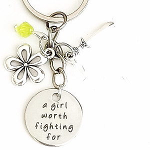 Hanalea Island Jewelry Co. A Girl Worth Fighting For Mulan Silver Charm Keychain Accessories Gift for a Strong Princess | Merchandise for Women
