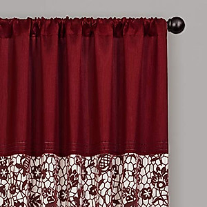 Lush Decor Estate Garden, Curtain Panel, Red 54.00" x 1.00"
