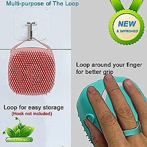 OTAVILEM Body Scrubber with Soap Dispenser for Shower, 3 Pack Silicone Exfoliating Brushes, Soft Body Exfoliator, Bath Loofah for Babies, Kids, Women, Men and Pets, 3 Colors