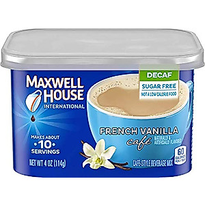 Maxwell House International Cafe Decaffeinated Sugar Free French Vanilla, 4 OZ (Pack of 8)