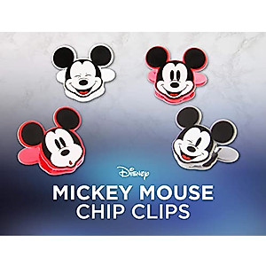 Disney Mickey Mouse Bag Clips, Set of 4 - Durable Plastic Clips