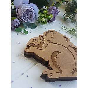 Wooden embroidery diamond painting accessories storage box Beads organizer with wooden lid Tray Divider Jewelry Box Needlework bead holder (Squirrel)