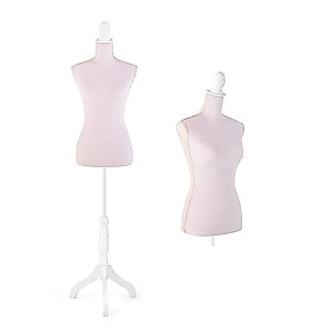 DRDINGRUI Female Mannequin Body, Pinnable Dress Form with Tripod Base for Dress Jewelry Display