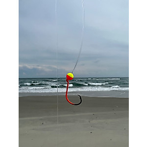 Pompano Rigs Pro-Tec Coated Circle Hooks Surf Fishing Rigs Hand-Tied (5-Pack, Sand Flea)