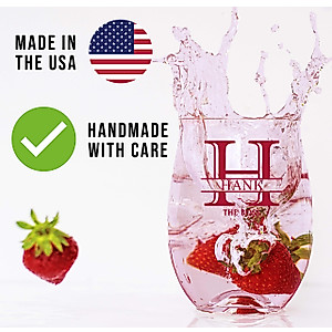 Personalized Printed 17oz Stemless Wine Glass, Gifts for Women, Customized Christmas Gifts, Unique Custom Gifts for Mom, Customizable Bridesmaid Birthday Wine Tumbler, Halpert Monogram