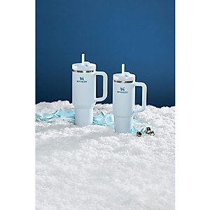 Stanley Quencher H2.0 Tumbler with Handle and Straw 40 oz | Flowstate 3-Position Lid | Cup Holder Compatible for Travel | Insulated Stainless Steel Cup | BPA-Free | Glacier