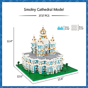 Geniteen Micro Mini Blocks Smolny Cathedral Model Building Blocks Set Architecture Model Mini Building Blocks Gifts for Adult