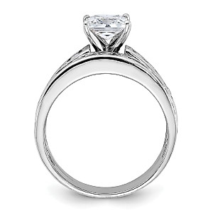 IceCarats 925 Sterling Silver Cubic Zirconia CZ Wedding Band Engagement Ring Bridal Jewelry Set Size 8