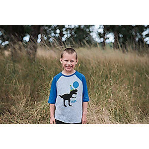7 ate 9 Apparel Birthday Dinosaur Blue Raglan Tee 18 Months