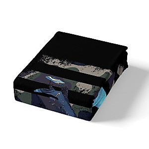 American Flag Deer Bed Sheets Set Twin Size, Deer Antler Forest Camo Sheet Set for Boys Girls Marble Teaxture Deer Sheets with Deep Pocket Fitted Sheet Deer Hunting Bedding Set with 1 Pillow Case